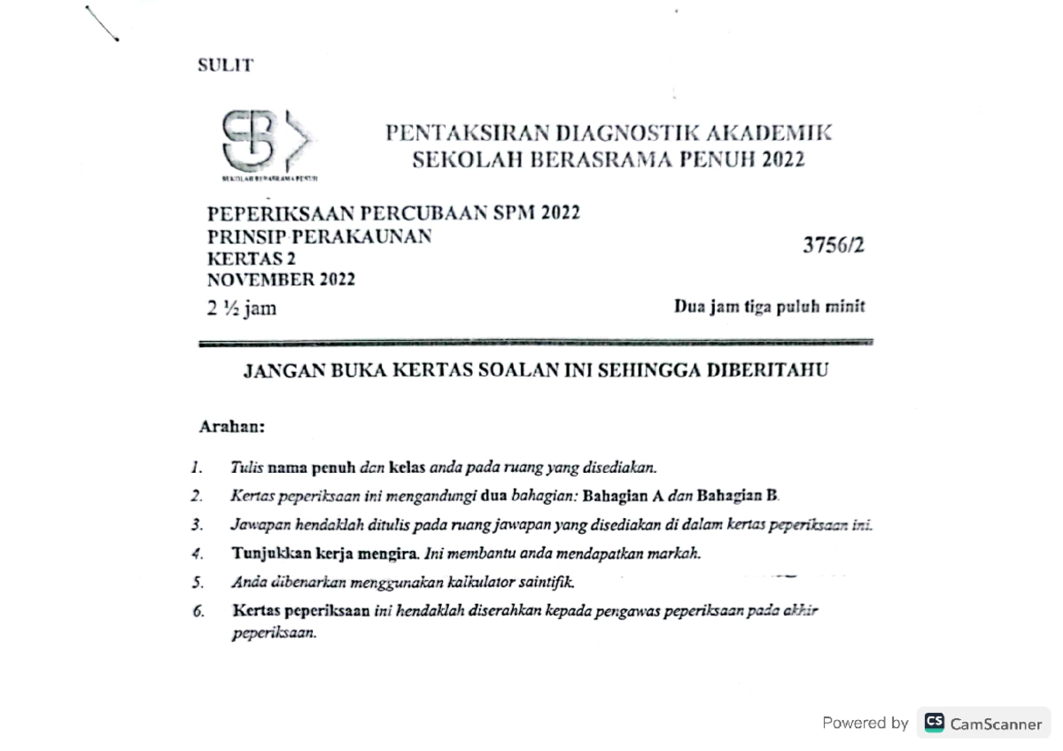 2022 SBP Prinsip Perakaunan K2 - perakaunan - Studocu