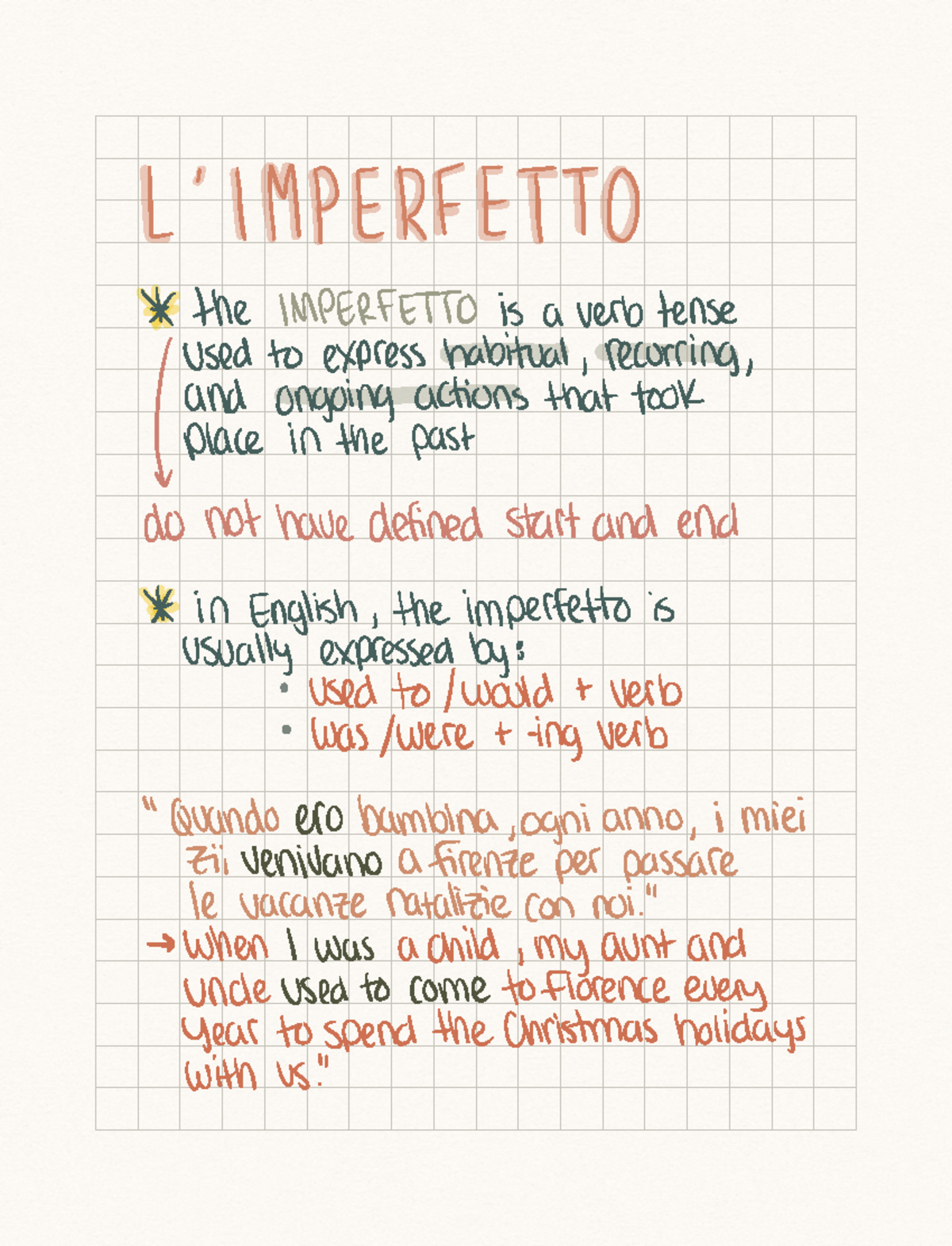 L’imperfetto - Notes from Professor Audiberti's class during the Winter ...