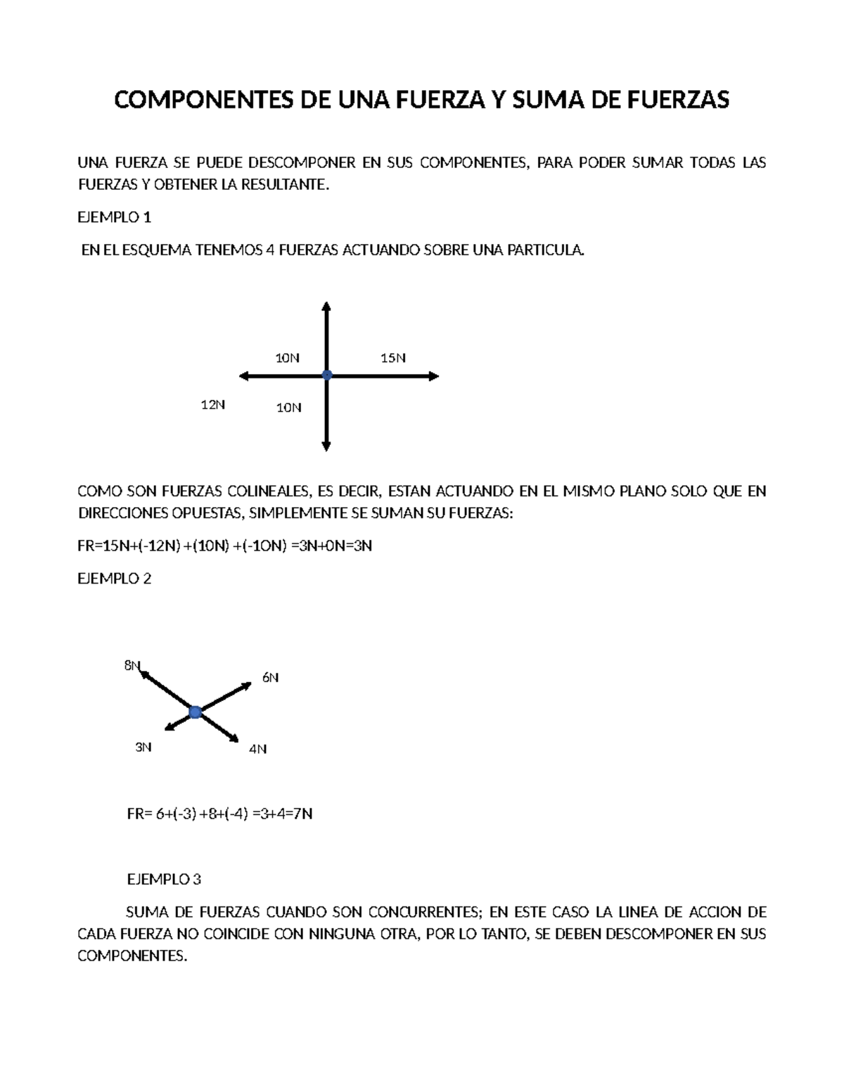 Componentes DE UNA Fuerza Y SUMA- DE Fuerzas - COMPONENTES DE UNA ...