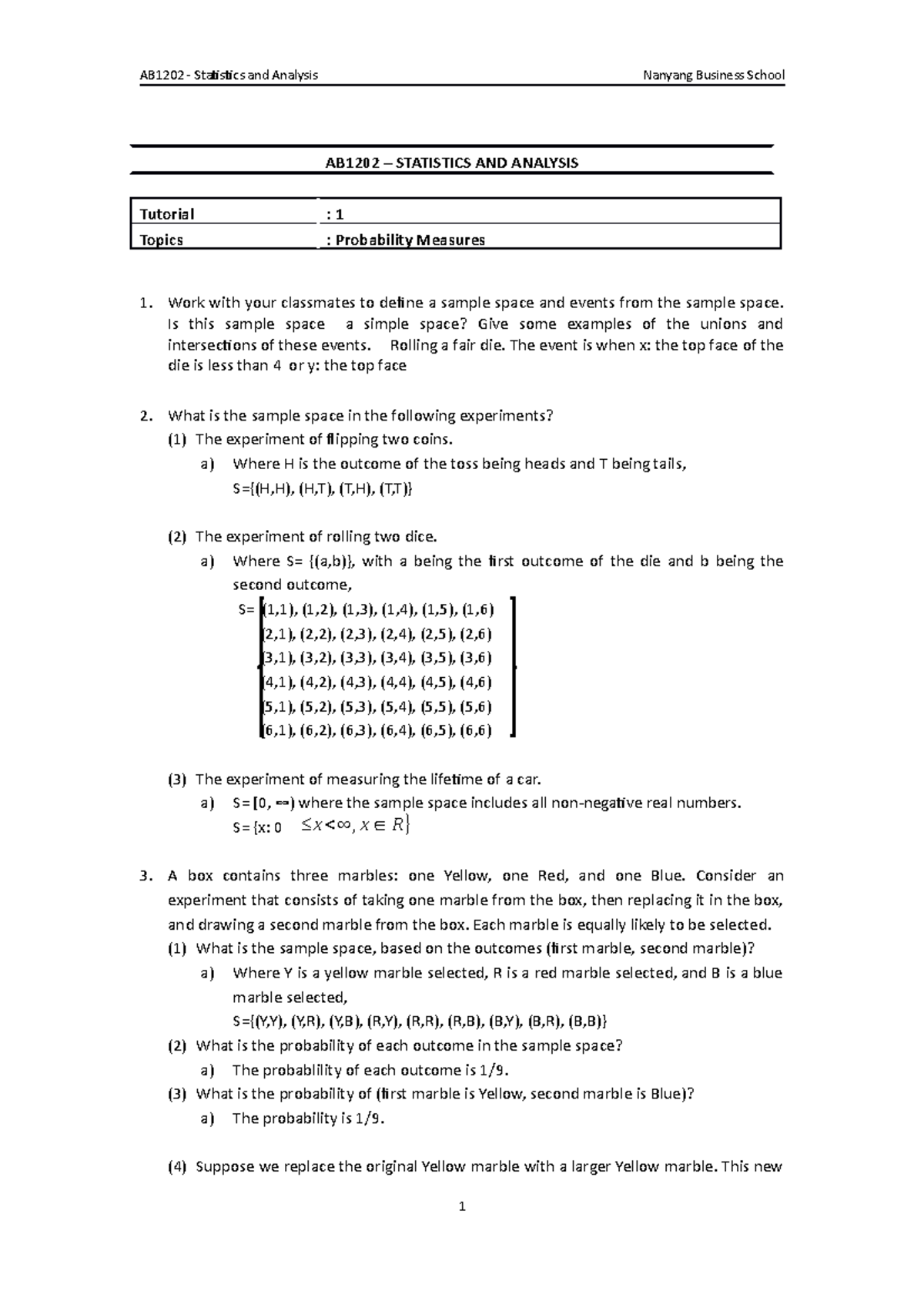 AB1202 Stats Tutorial Questions week 1 - AB1202 - NTU - Studocu