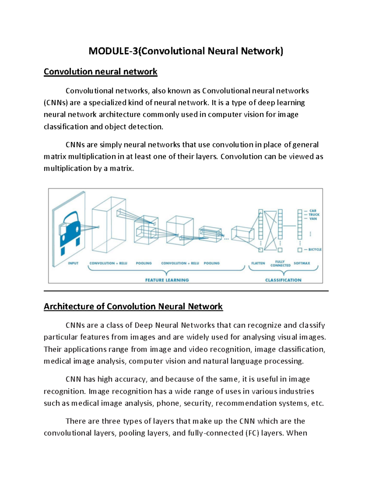Module 3 Module 3convolutional Neural Network Convolution Neural Network Convolutional