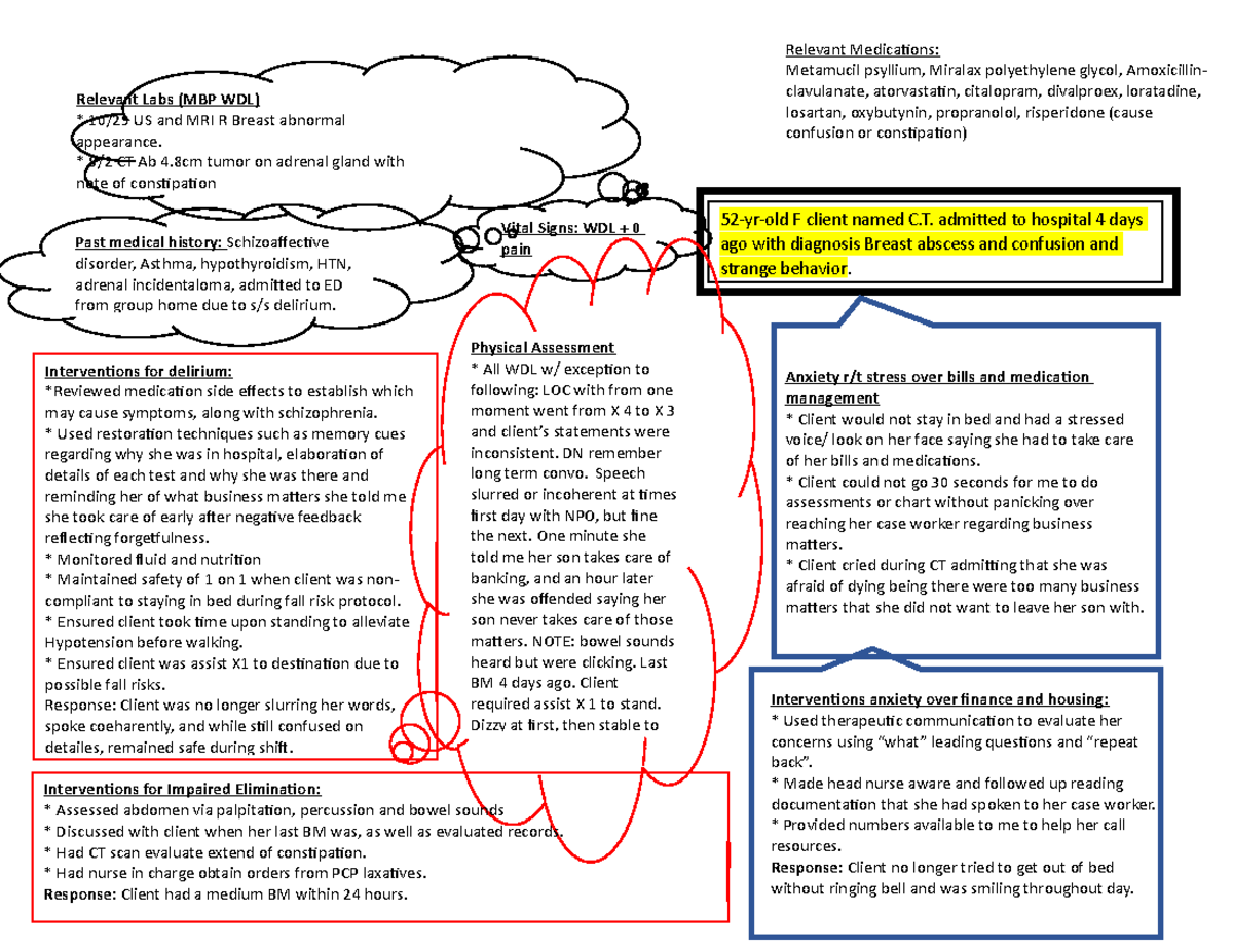 Care Map Delerium, Anxiety, Impaired Elimination Andrea Evans ...