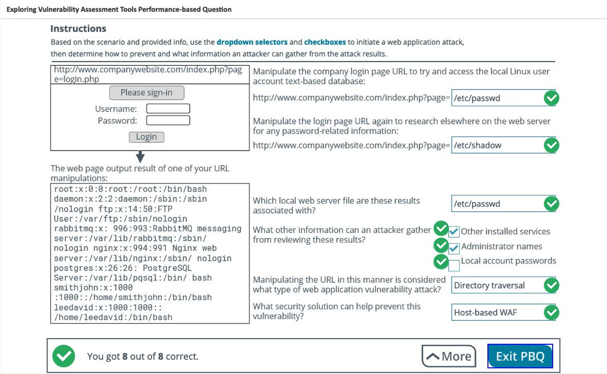 12 Exploring Vulnerability Assessment Tools - Manipulate the company login page URL to try and ...
