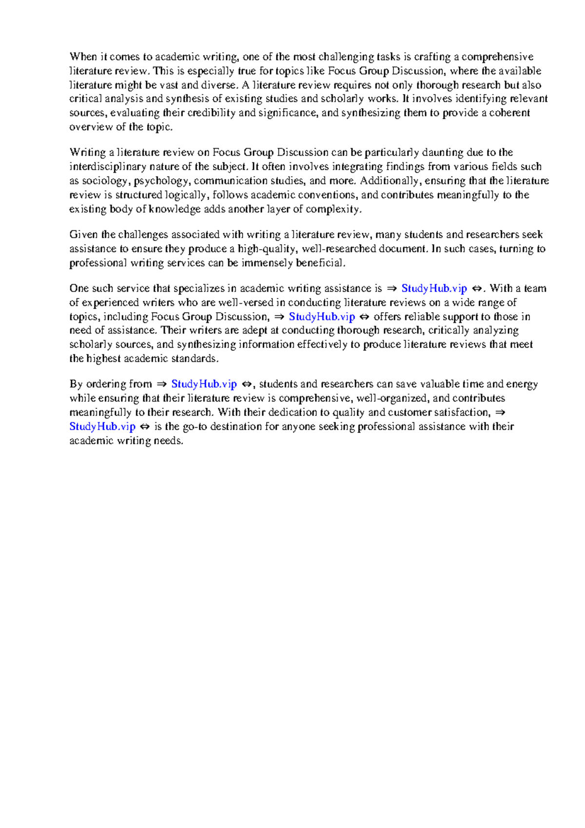 Literature Review On Focus Group Discussion - When it comes to academic ...