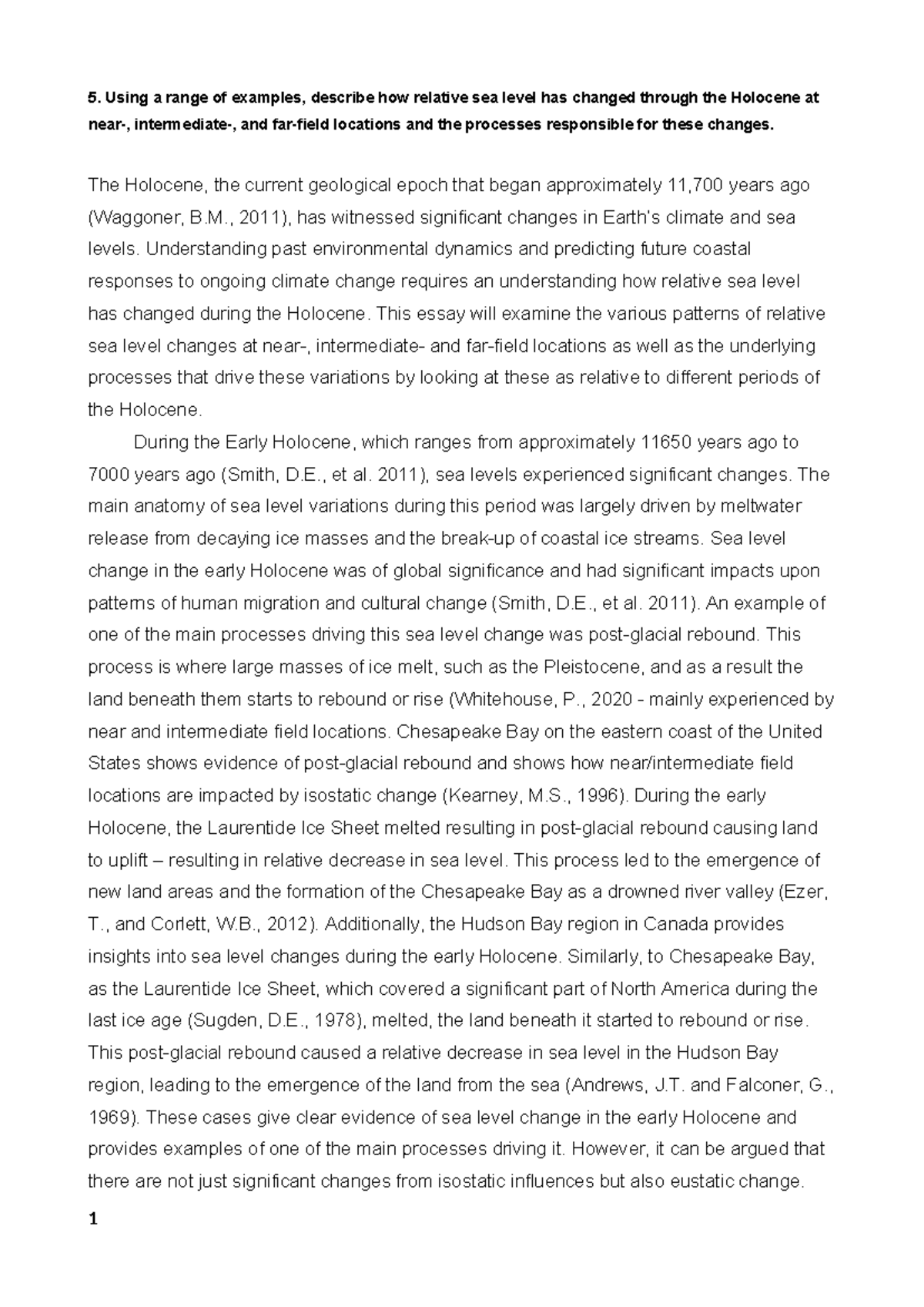 5 Physical Geography - 5. Using a range of examples, describe how ...