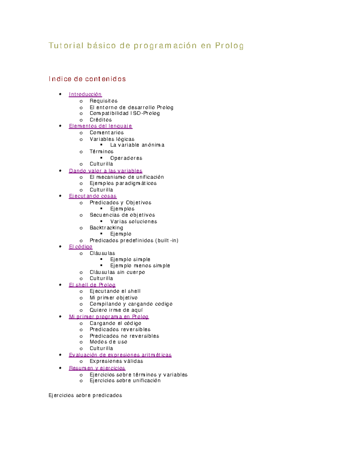 Tutorial de uso de prolog detallado y con ejemplos - Tu t or ia l b á ...