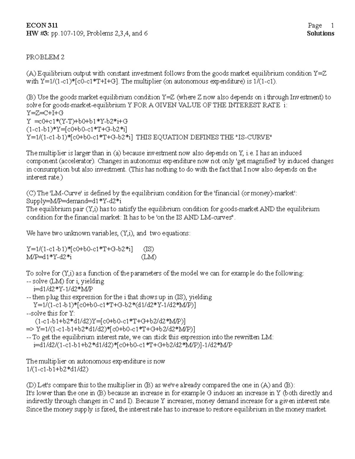 HW 311 3 KEY - lol - HW #3: pp-109, Problems 2,3,4, and 6 Solutions ...