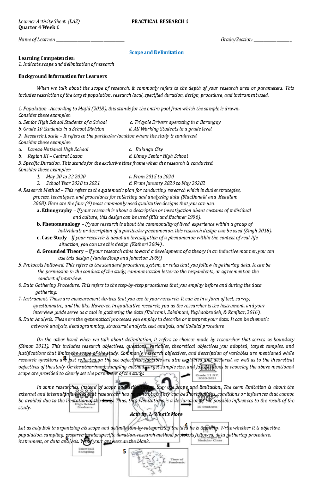 LAS Prac Res 1 Q4 Wk1 - Learner Activity Sheet (LAS) PRACTICAL RESEARCH ...
