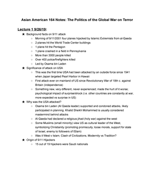AS AM L 14 - Lecture notes from The Politics of the Global War on ...
