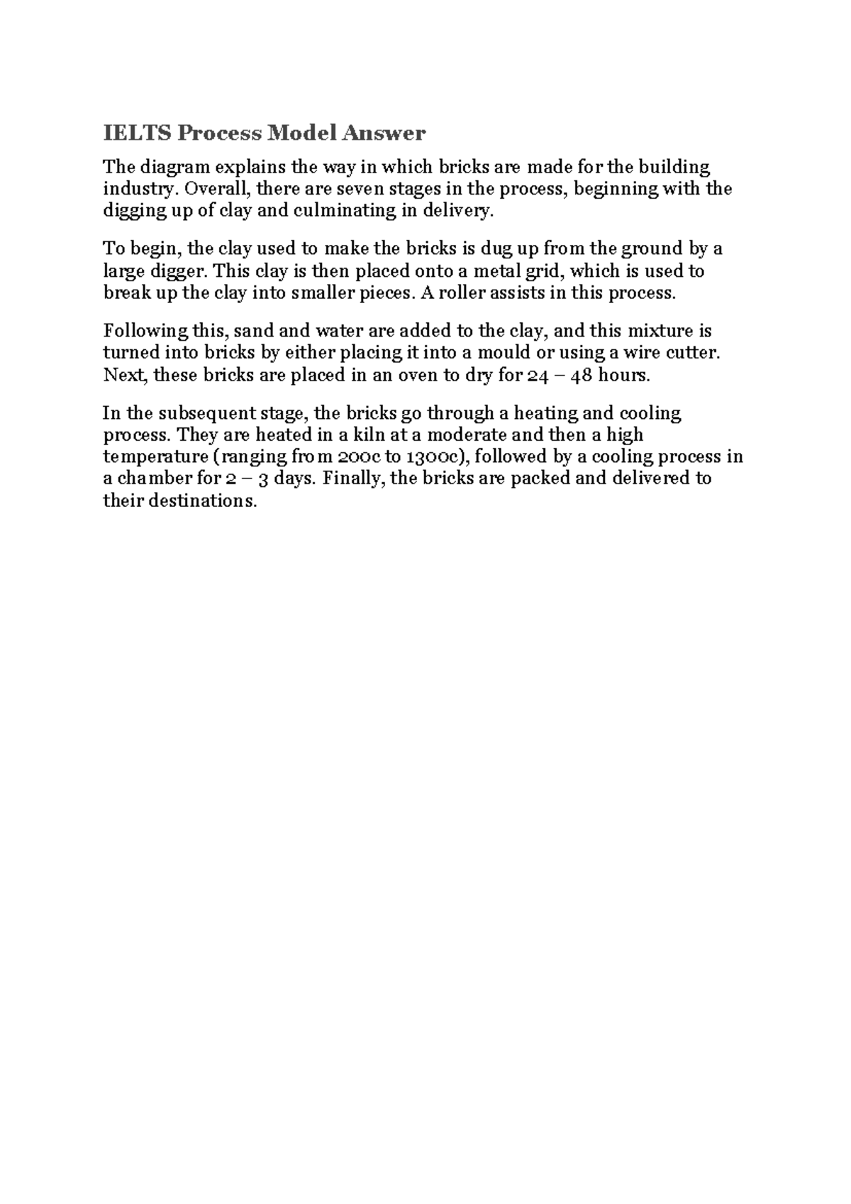 Ielts Process Model Answer - IELTS Process Model Answer The diagram ...