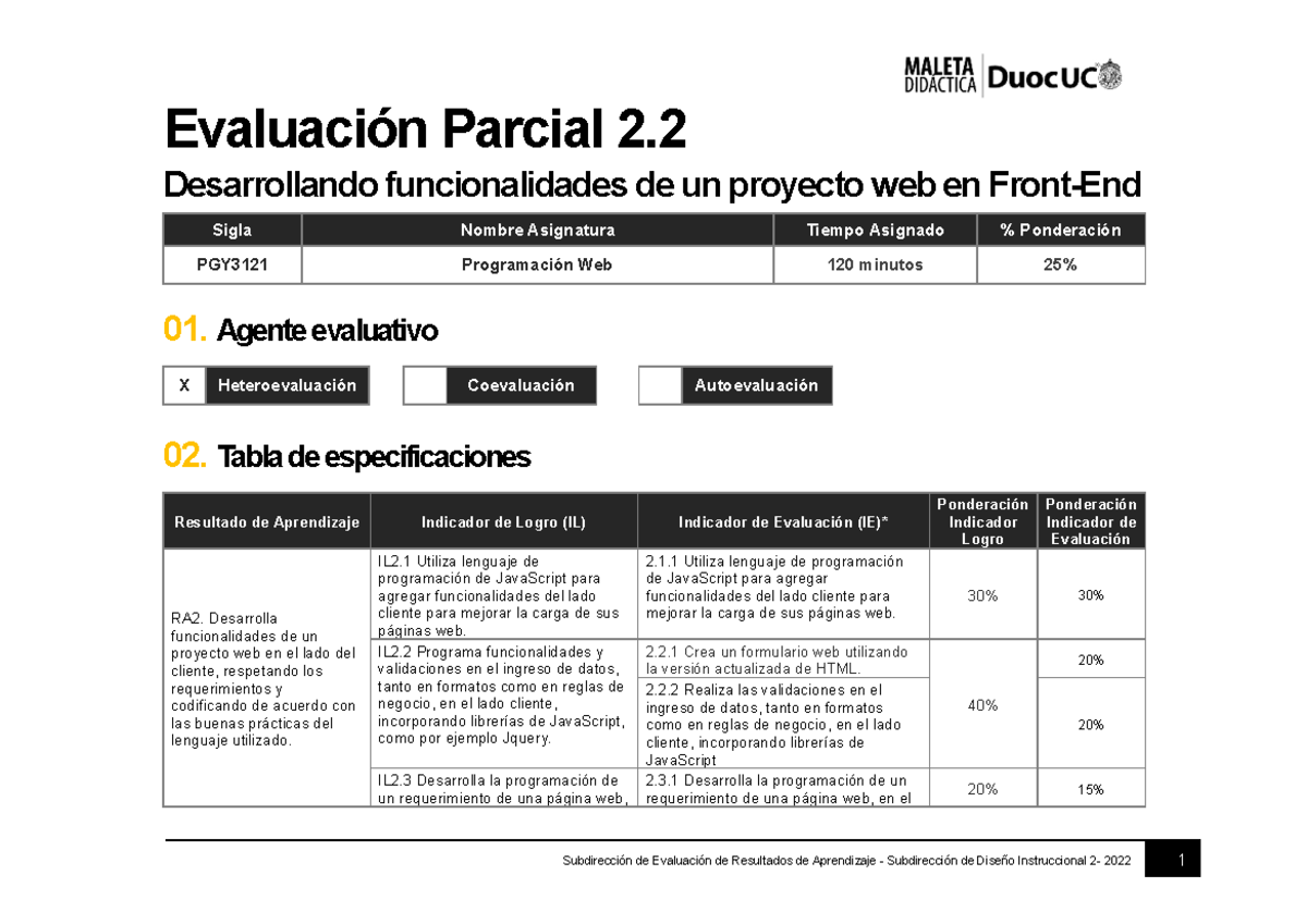 Evaluación Parcial 2.2 Desarrollo Front-End - Evaluación Parcial 2 ...