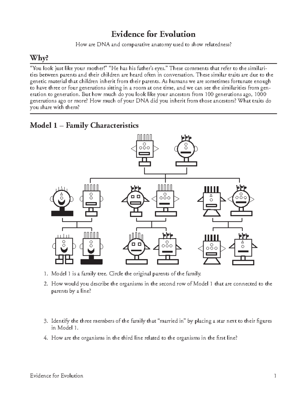 19 Evidence for Evolution-S - Evidence for Evolution 1 Evidence for ...