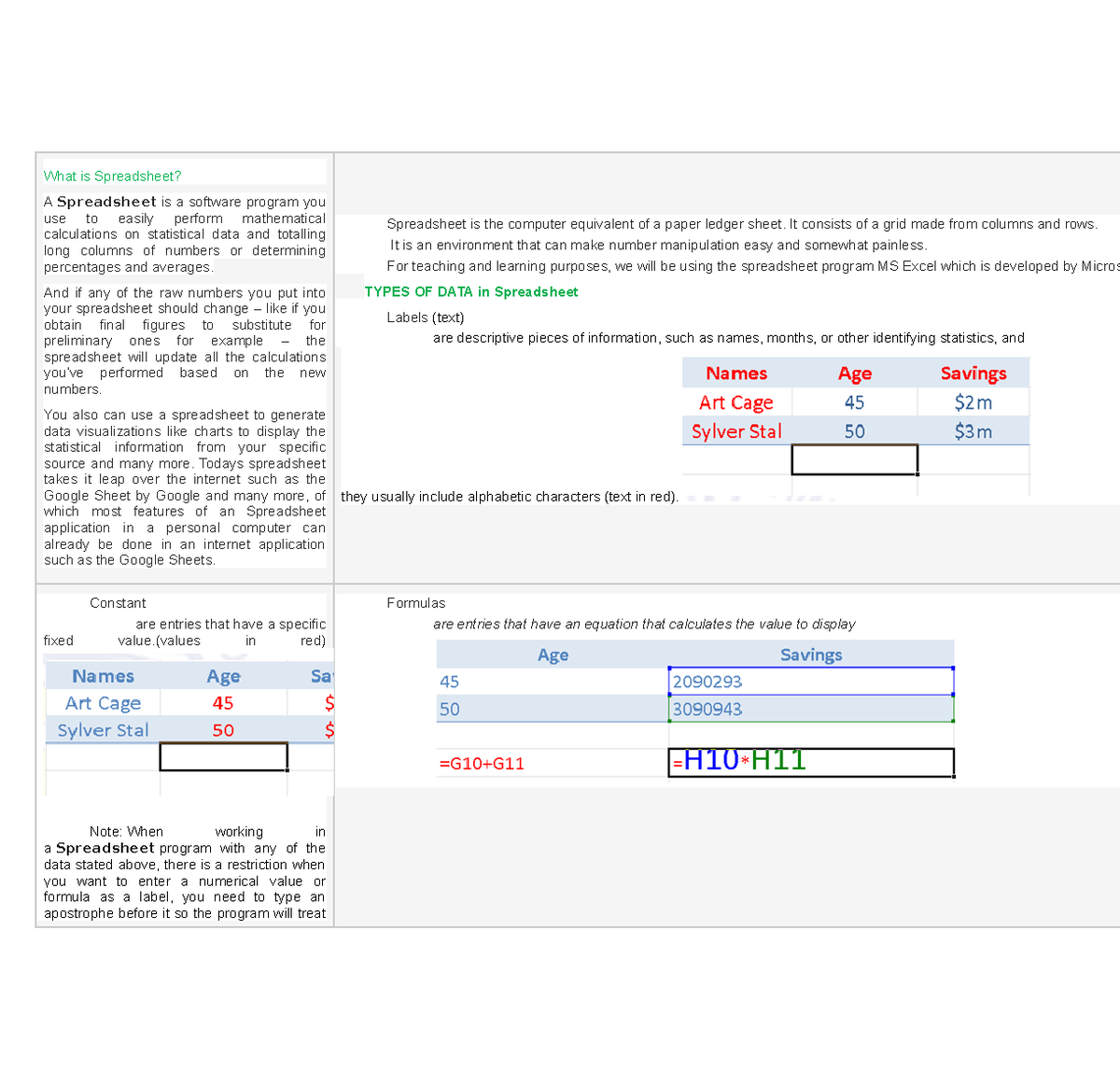Cfa final reviewer - What is Spreadsheet? A Spreadsheet is a software ...