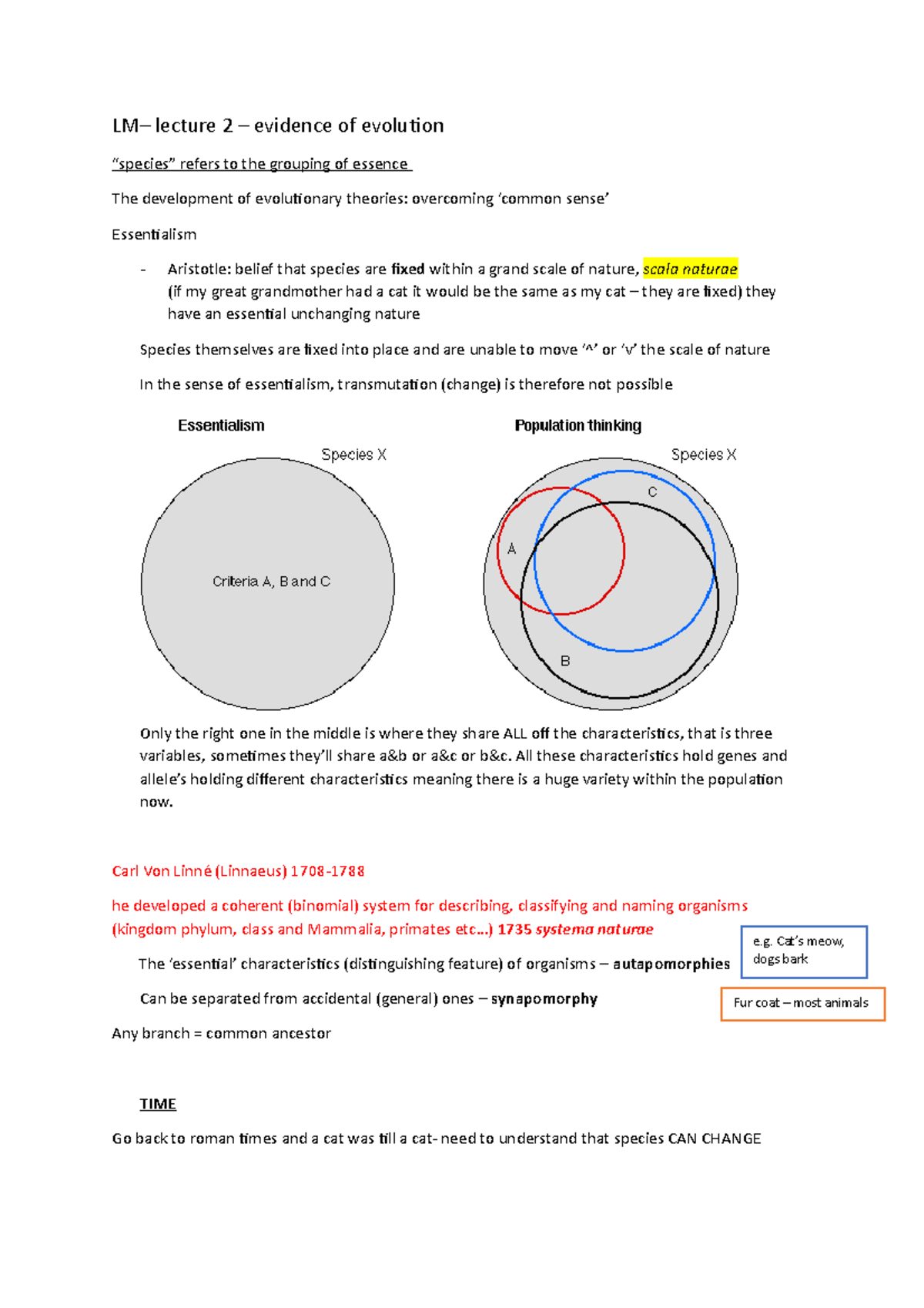 evidence of evolution - LM– lecture 2 – evidence of evolution “species ...