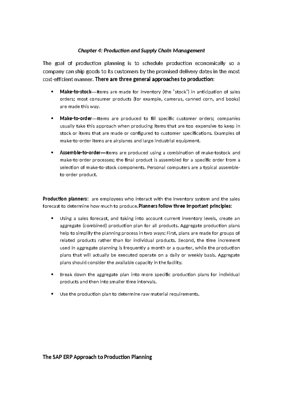 ملخص chapter 4 الى 6 - Hhh - Chapter 4: Production and Supply Chain Management The goal of - Studocu