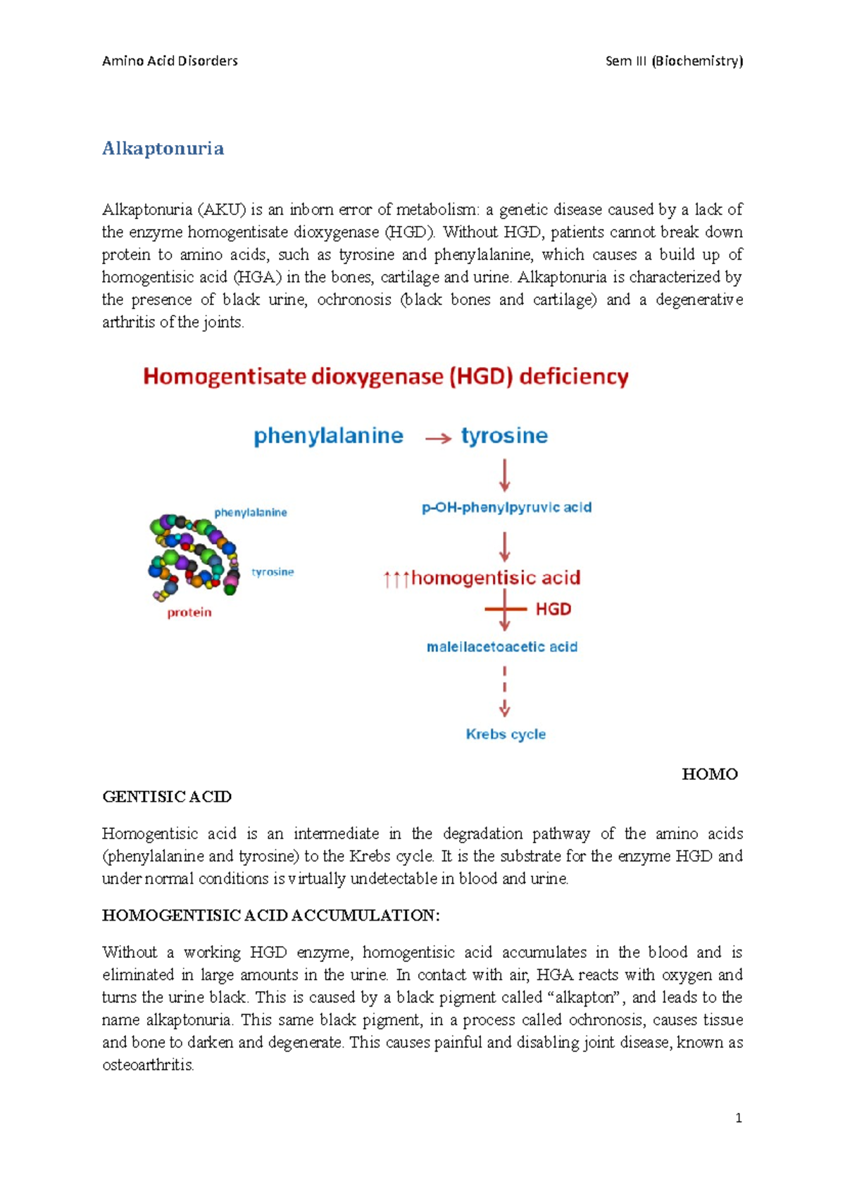 Disorders - Alkaptonuria Alkaptonuria (AKU) is an inborn error of ...