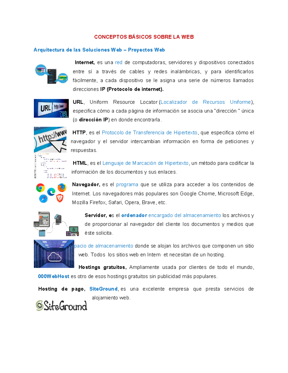 Conceptos Básicos Sobre LA WEB - CONCEPTOS BÁSICOS SOBRE LA WEB ...