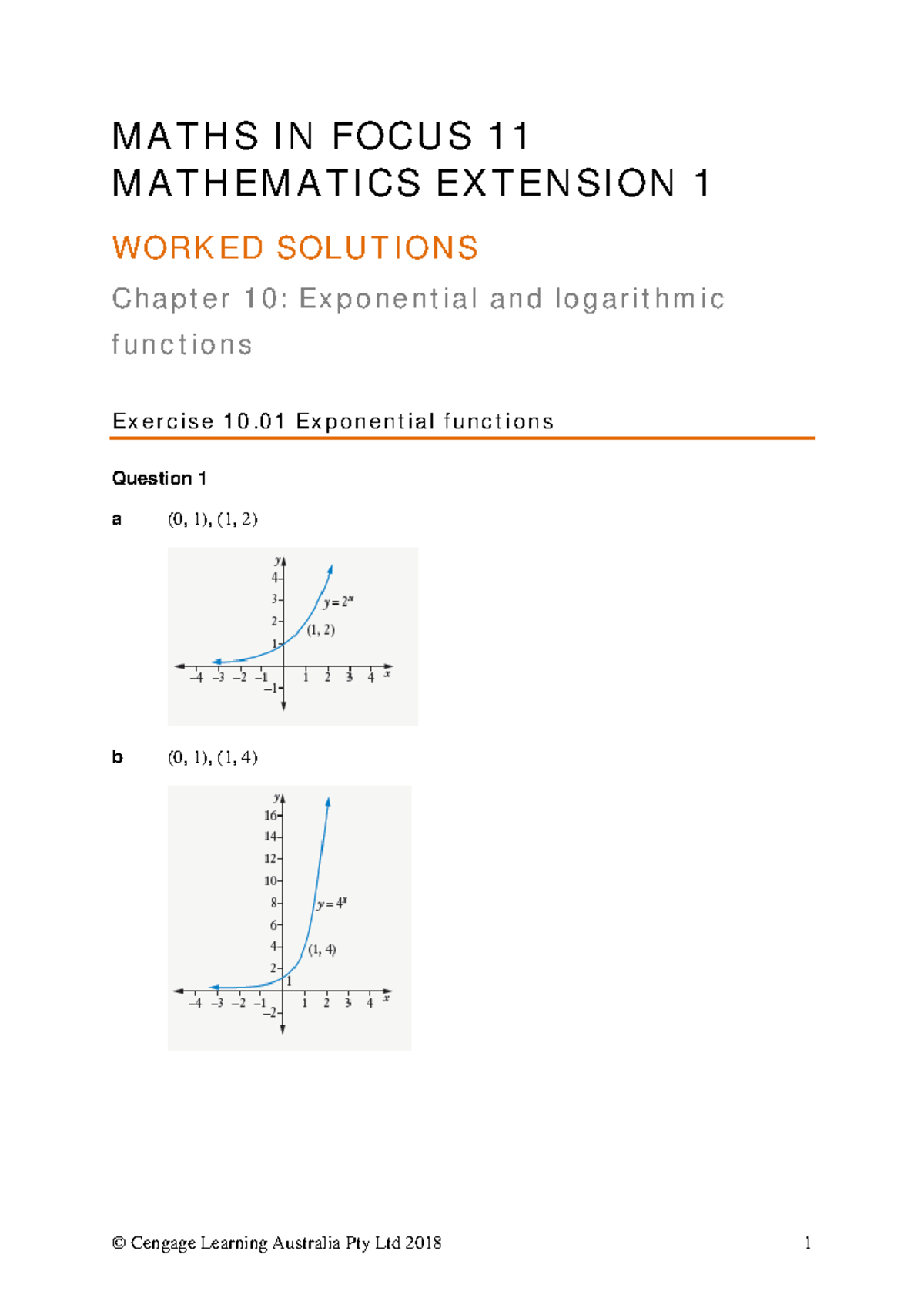 Year 11 Chapter 10 Worked Solutions Maths In Focus 11 Mathematics