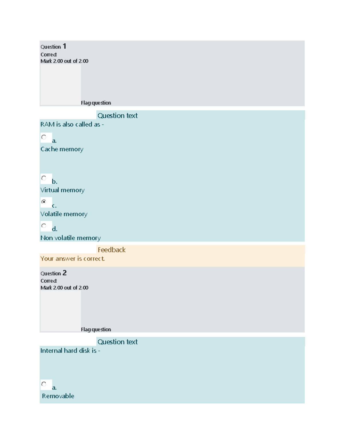 UGRD ITE6100 Introduction to Computing LAB QUIZ 1 - Question 1 Correct Mark 2 out of 2. Flag ...