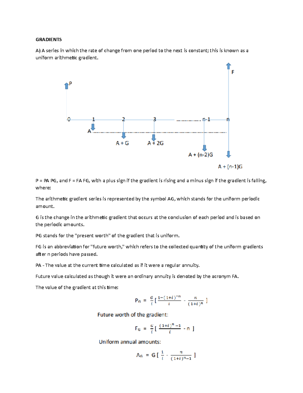 Gradients - GRADIENTS A) A series in which the rate of change from one ...