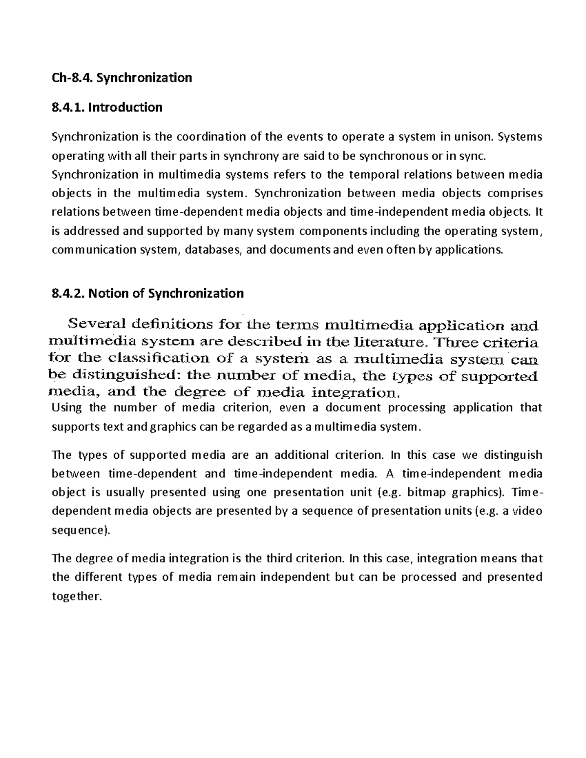 Ch-8.4 Synchronization - Ch-8. Synchronization 8.4. Introduction ...