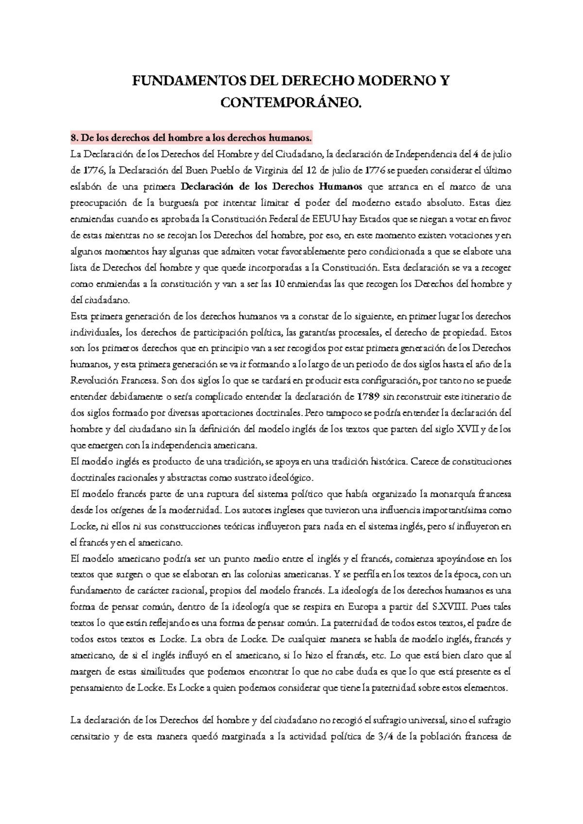 Fundamentos del Derecho moderno y contemporáneo - FUNDAMENTOS DEL ...