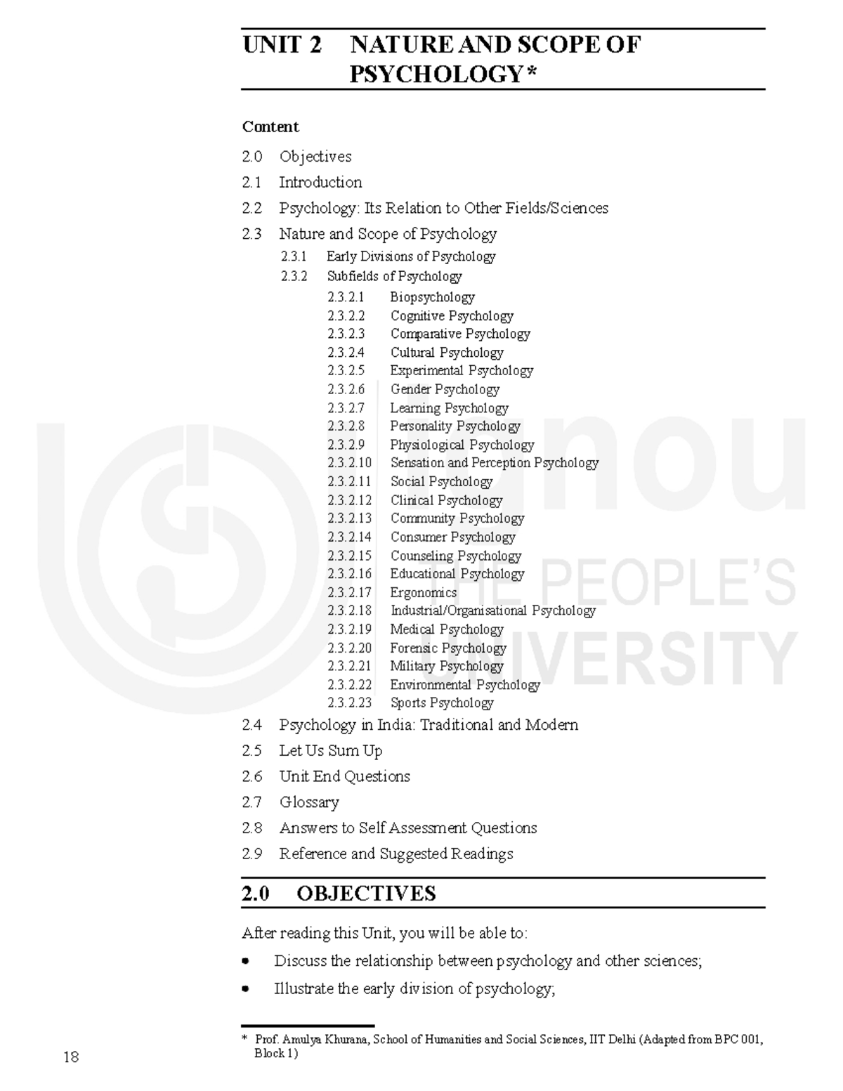 Unit2 (1) - Introduction To Psychology UNIT 2 NATURE AND SCOPE OF ...
