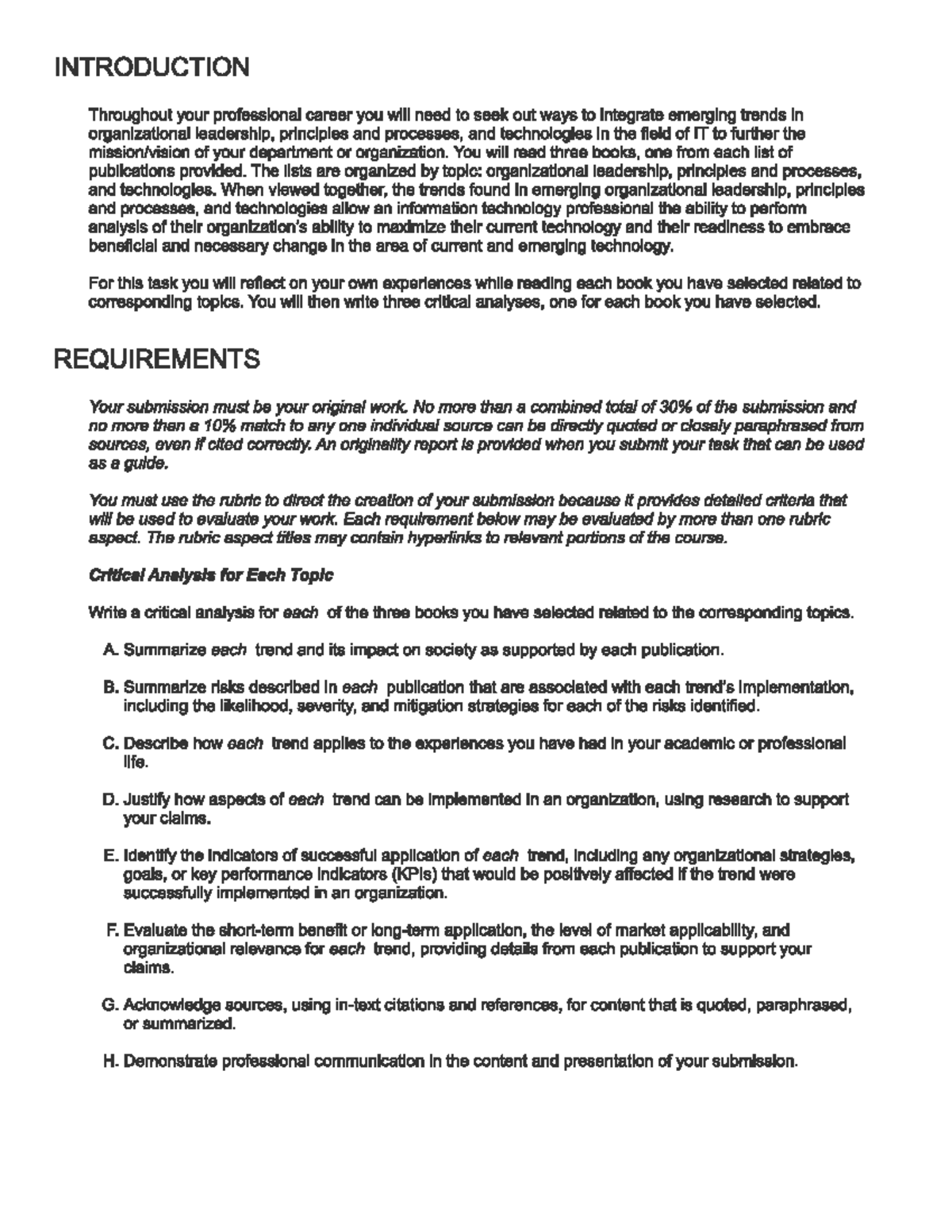 C962 taskoverview - Task requirements overview - INTRODUCTION ...