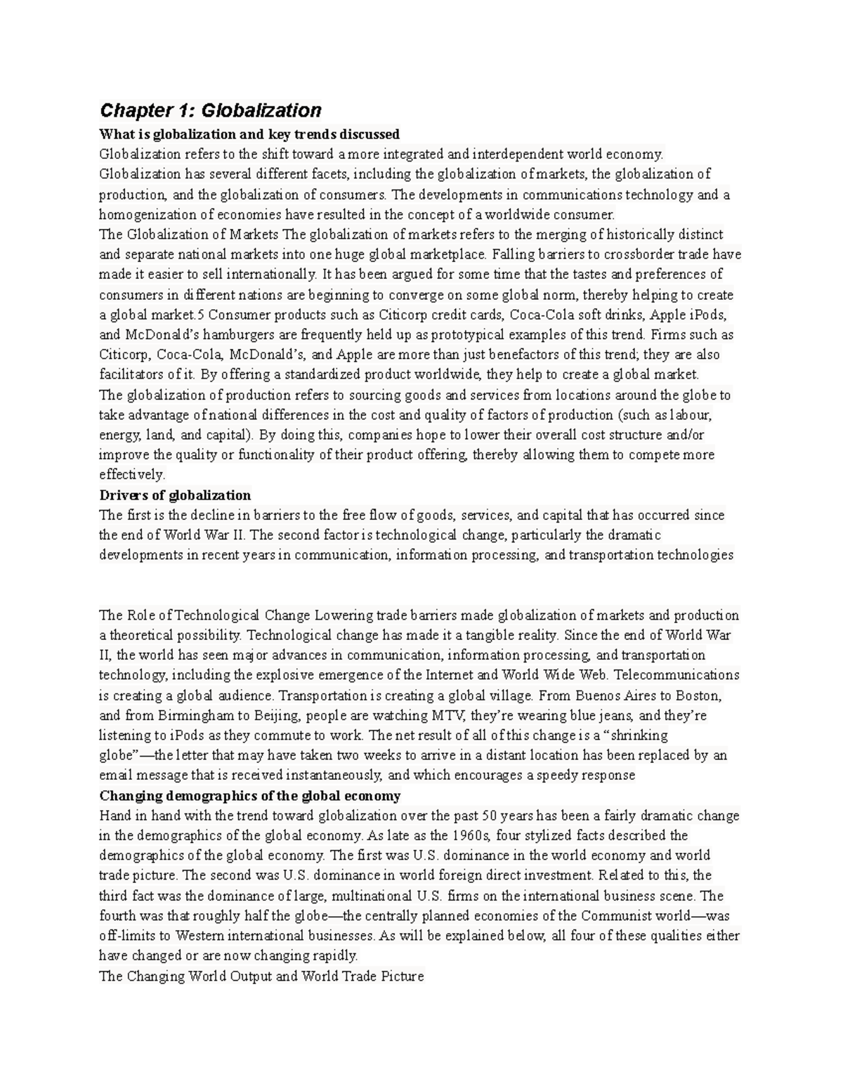 Business Strategy - Chapter 1: Globalization What is globalization and ...