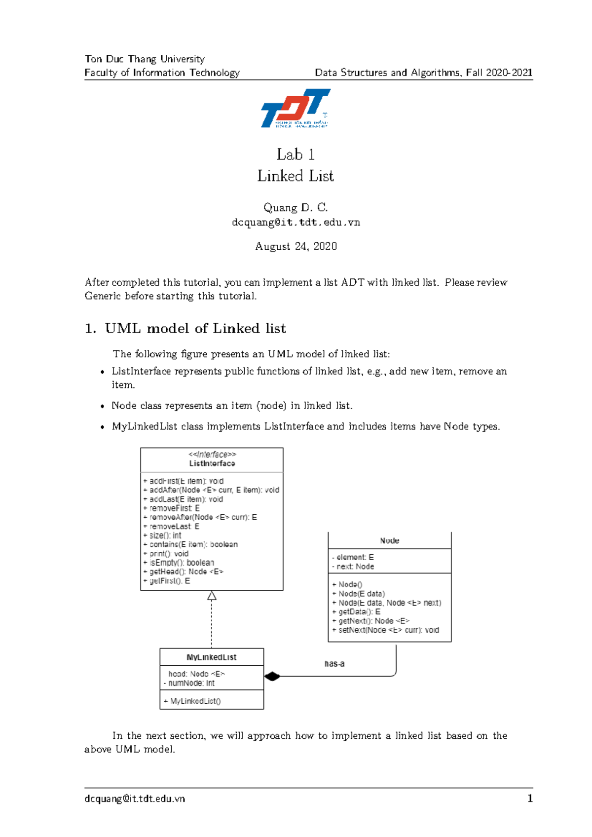 Lab1 - lpkp - Faculty of Information Technology Data Structures and Algorithms, Fall 2020- Lab 1 ...