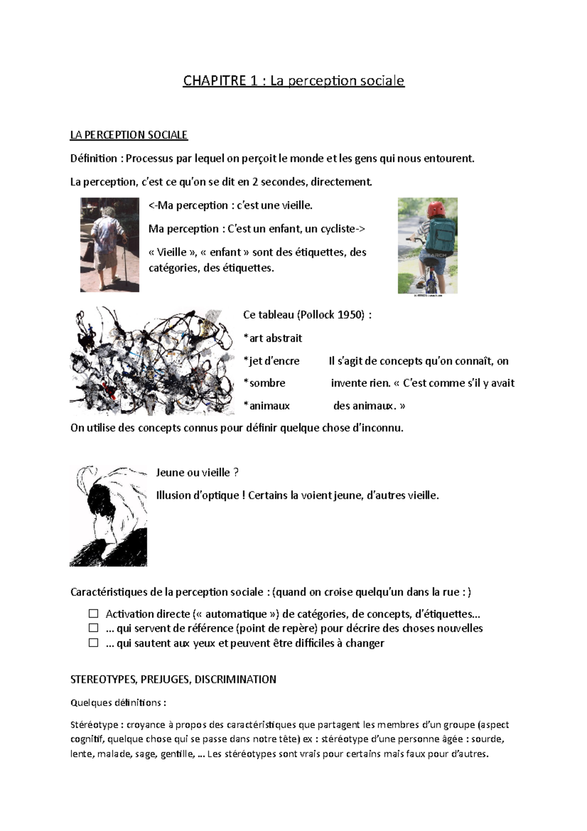 Chapitre 1 - CHAPITRE 1 : La perception sociale LA PERCEPTION SOCIALE ...