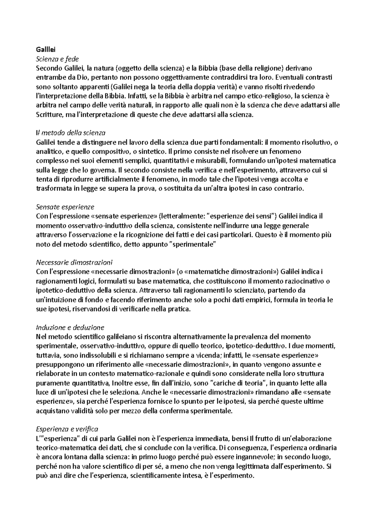 Gallei e Bacone riassunto dettagliato di storia e invenzioni - Galllei ...