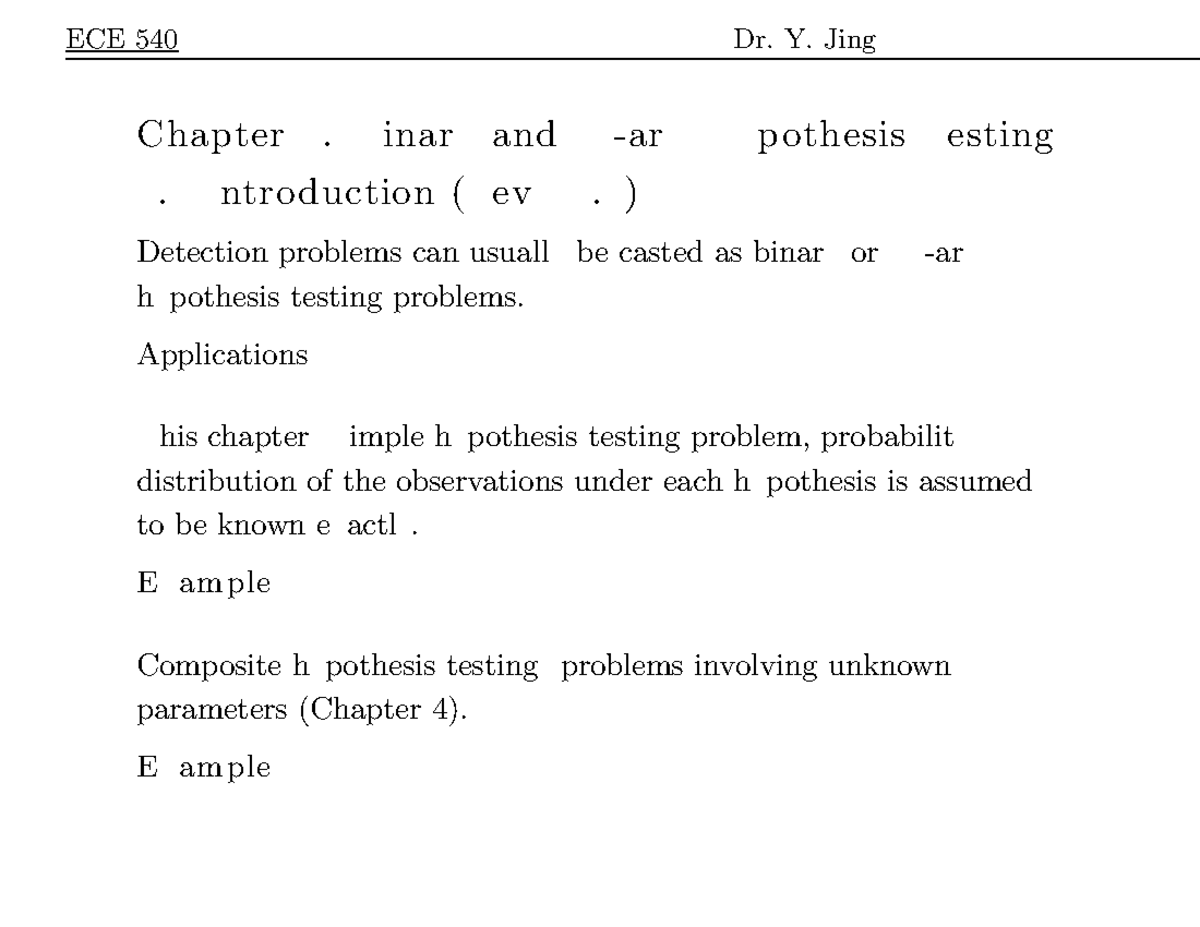 Chap2 BHypo Test 1 - Binary and M-ary Hypothesis Testing -1 - Chapter 2 ...
