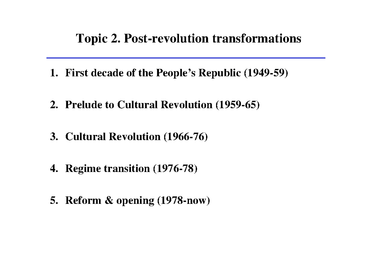 Topic 2 - lec2 - Topic 2. Post-revolution transformations 1. First ...
