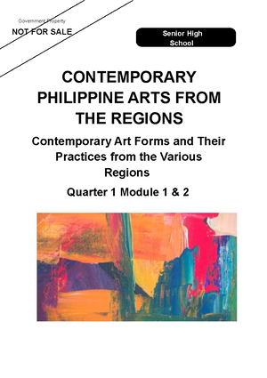 Contemporary Philippine Arts from the Region Notes - 2 nd Semester I ...