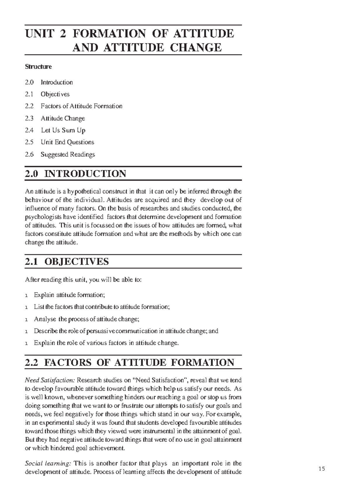Unit-2 - 15 Formation of Attitude UNIT 2 FORMATION OF ATTITUDE and ...
