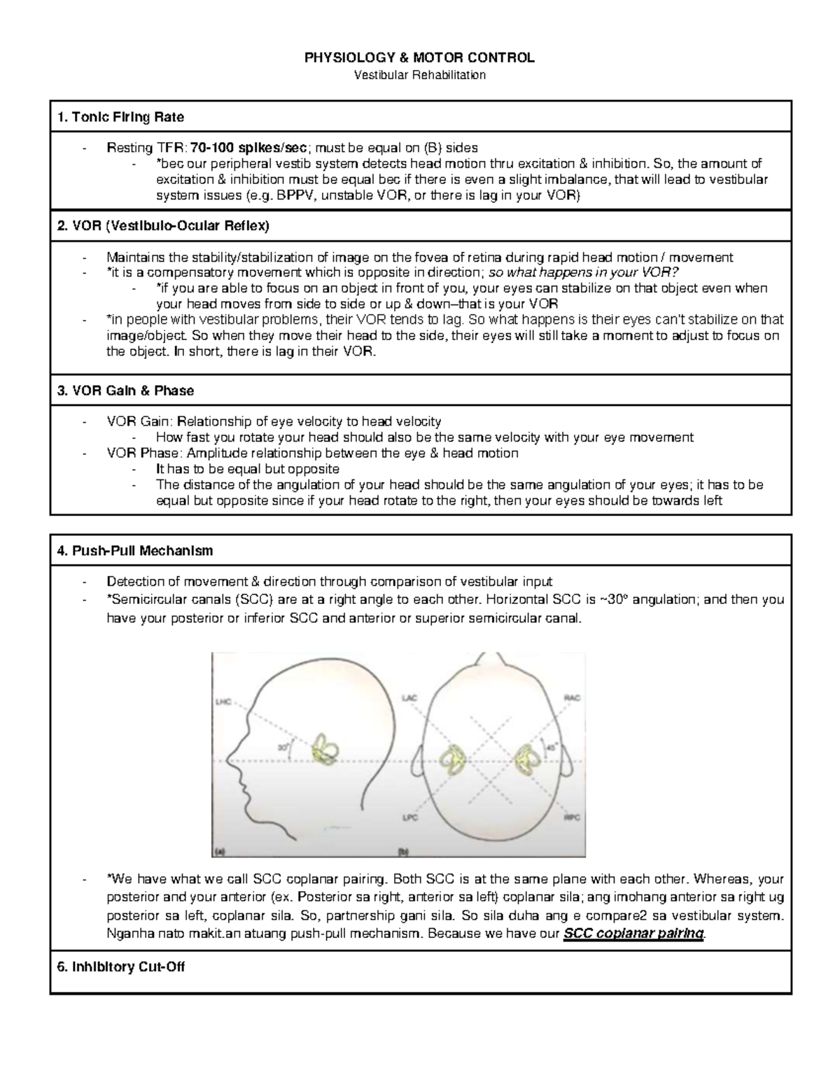 Vestibular Rehab - PHYSIOLOGY & MOTOR CONTROL Vestibular Rehabilitation ...