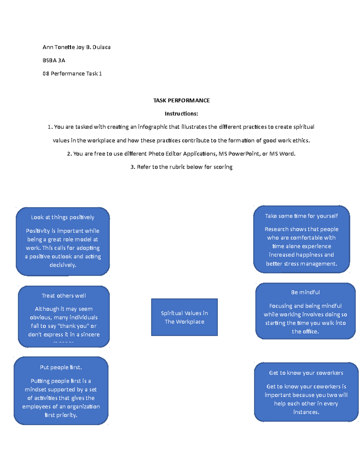08 Performance Task 1 - Goodluck! - Ann Tonette Joy B. Dulaca BSBA 3A ...