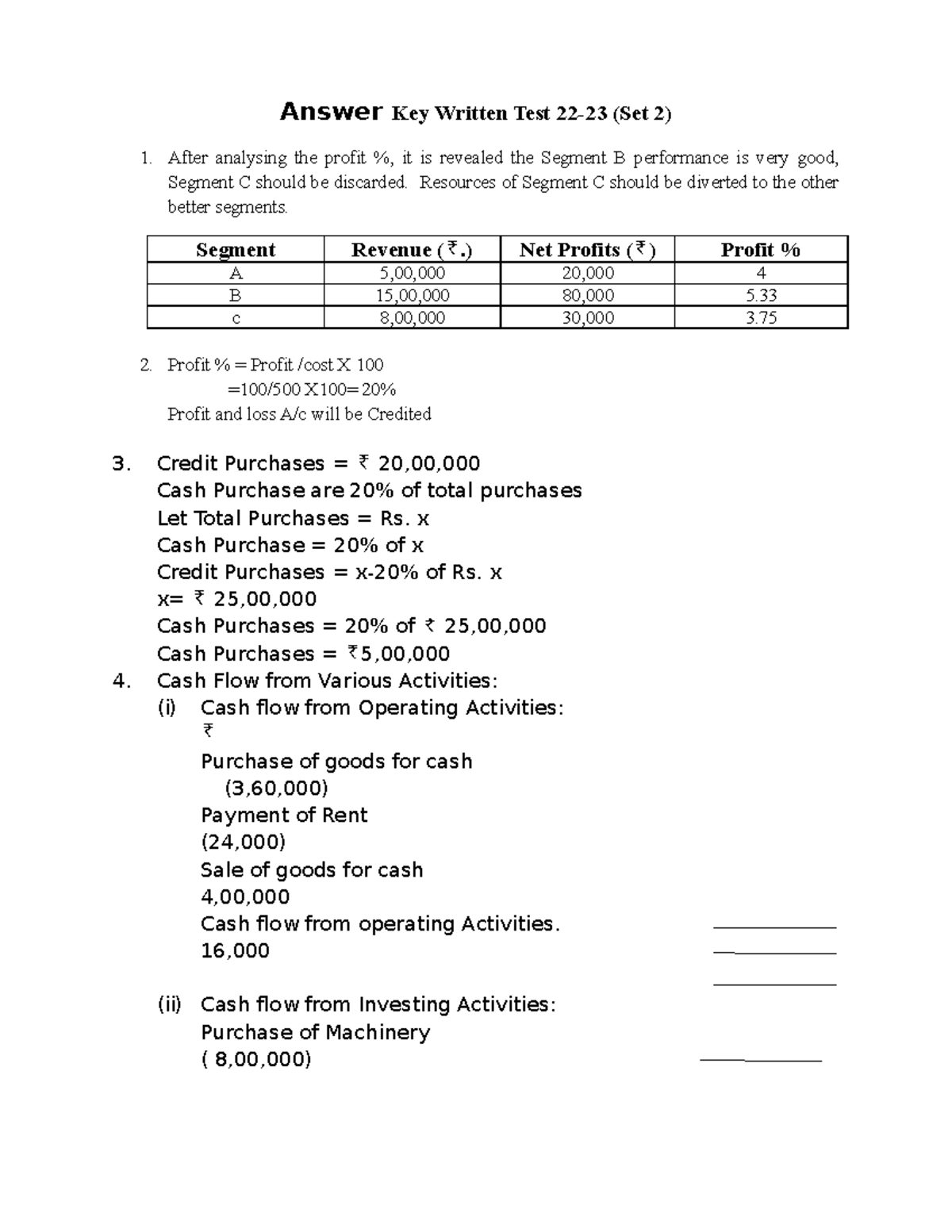 Answer key set2 12 acc wt - Answer Key Written Test 22-23 (Set 2) After ...