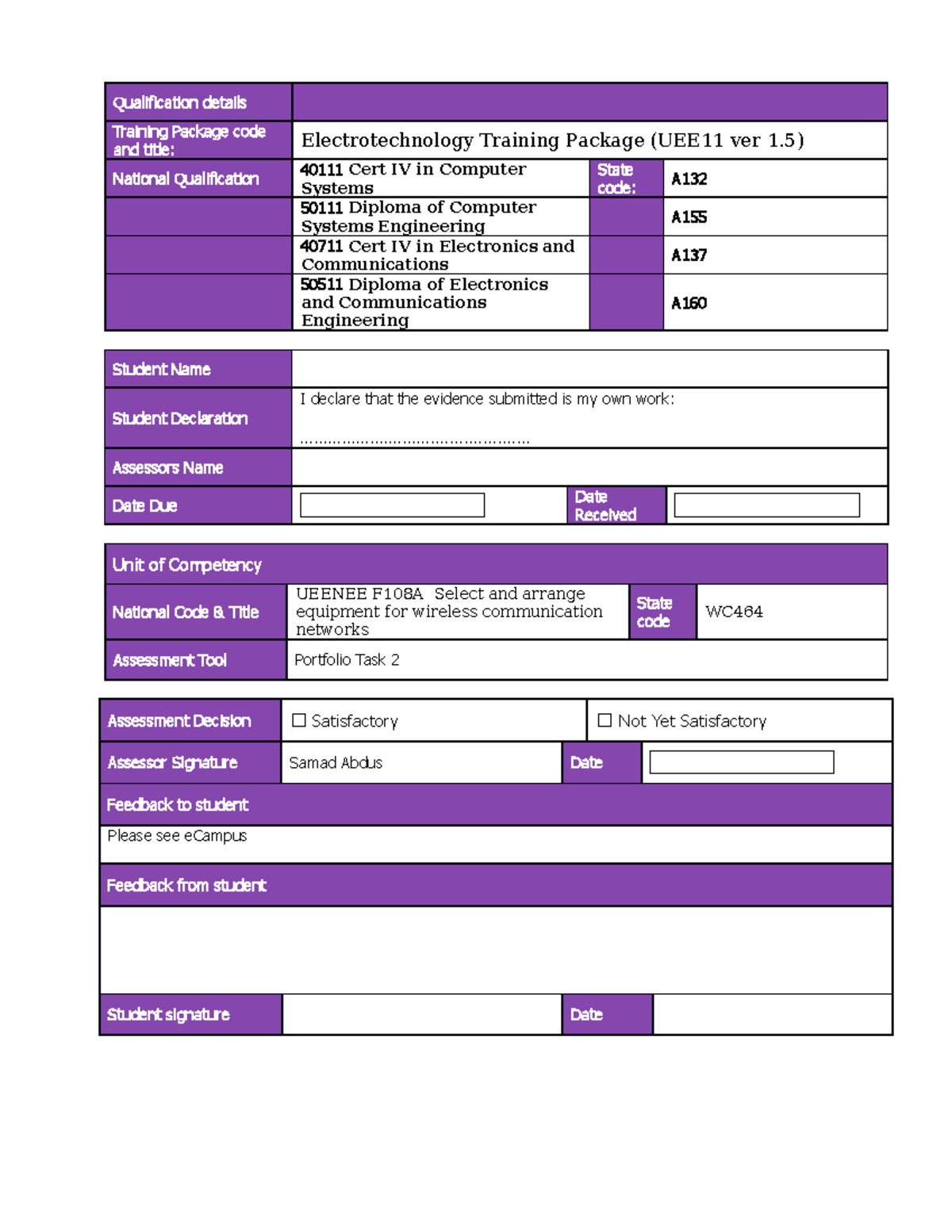 Portfolio Task 2 - Copy - 40111 Cert IV in Computer Systems 50111 ...