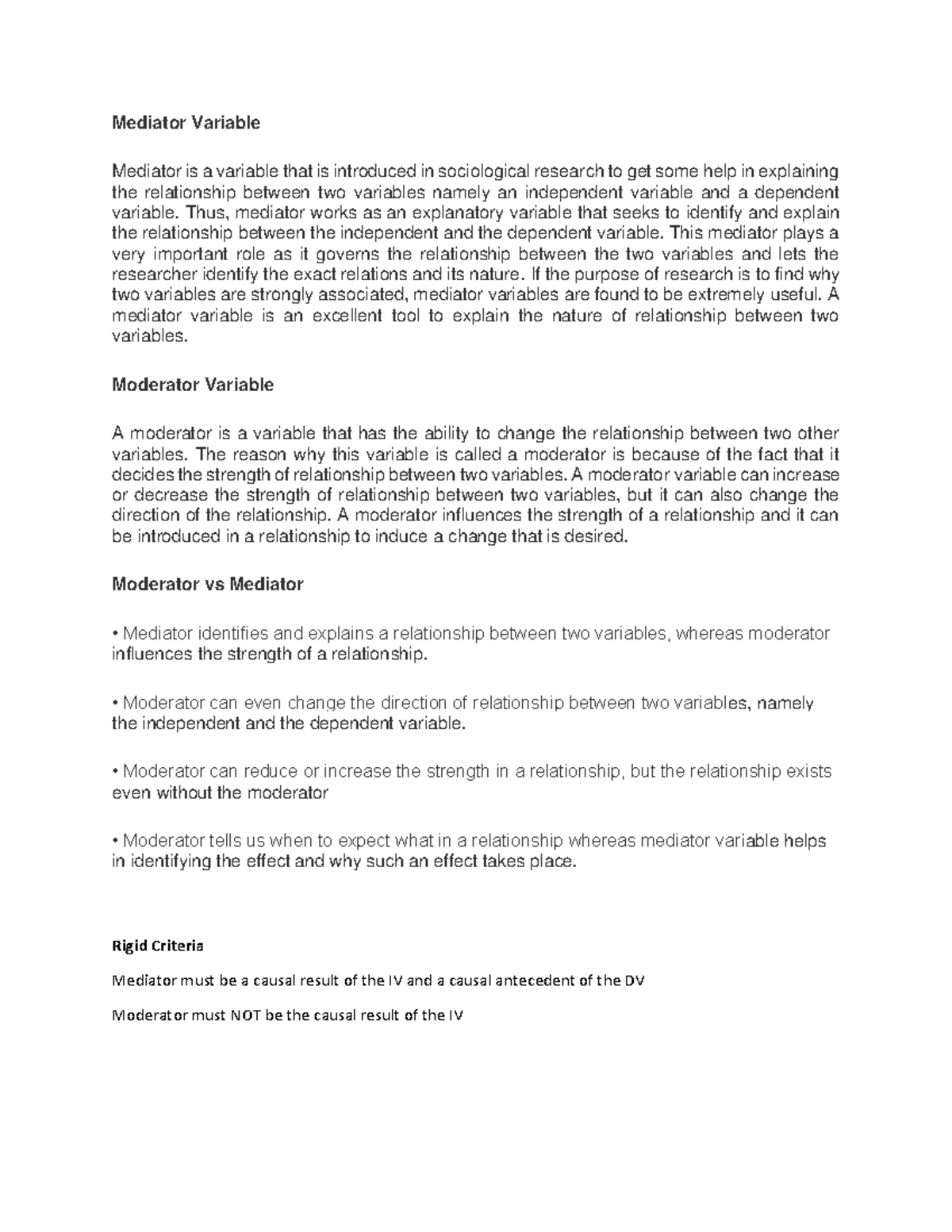 Mediator - Moderator - Mediator Variable Mediator is a variable that is ...