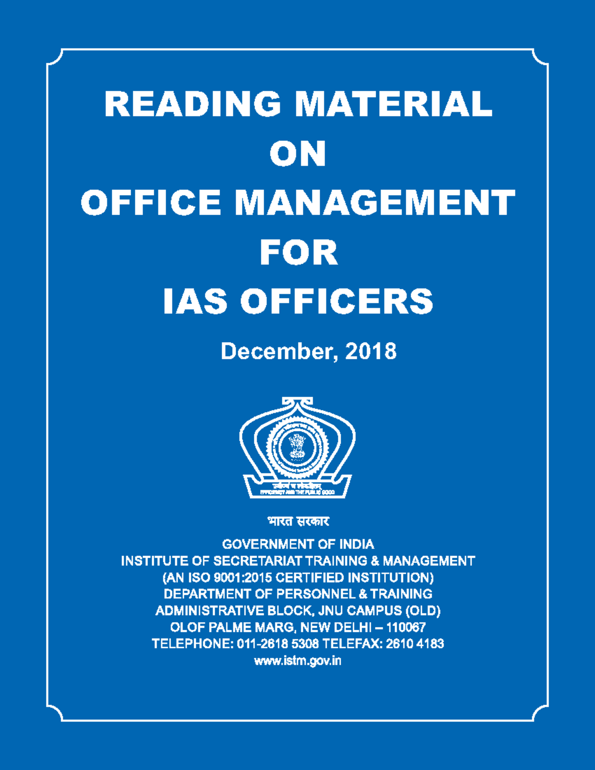 1545314861 RM IAS 2018 - ISTM reading material - READING MATERIAL ON ...