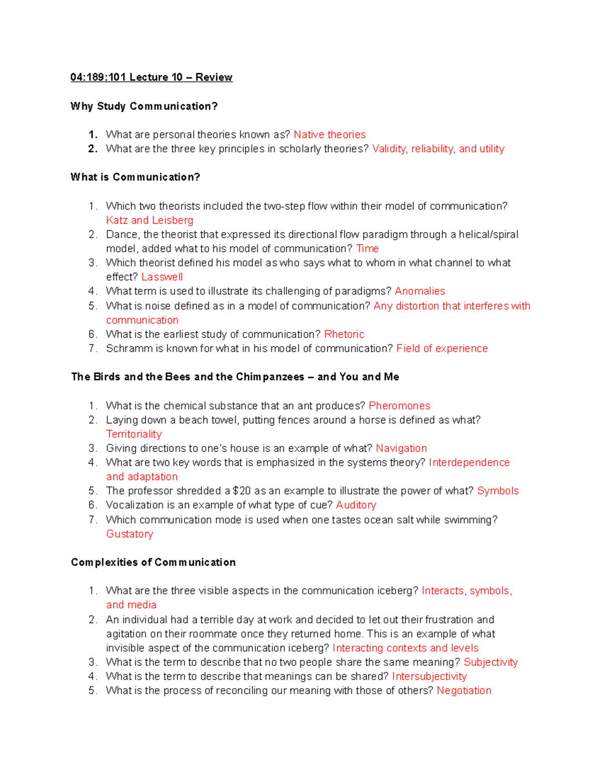 04189101 Lecture 10 - Review - 04:189:101 Lecture 10 – Review Why Study ...