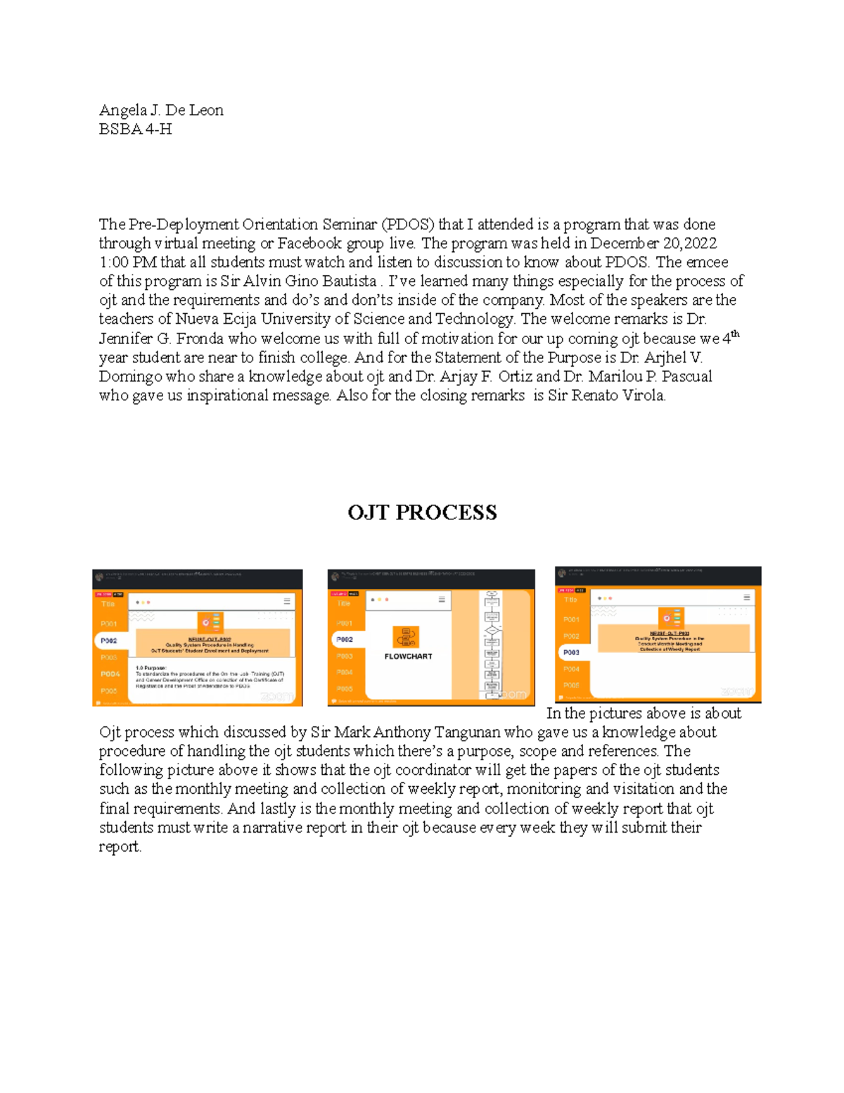 De Leon PDOS report - Angela J. De Leon BSBA 4-H The Pre-Deployment ...
