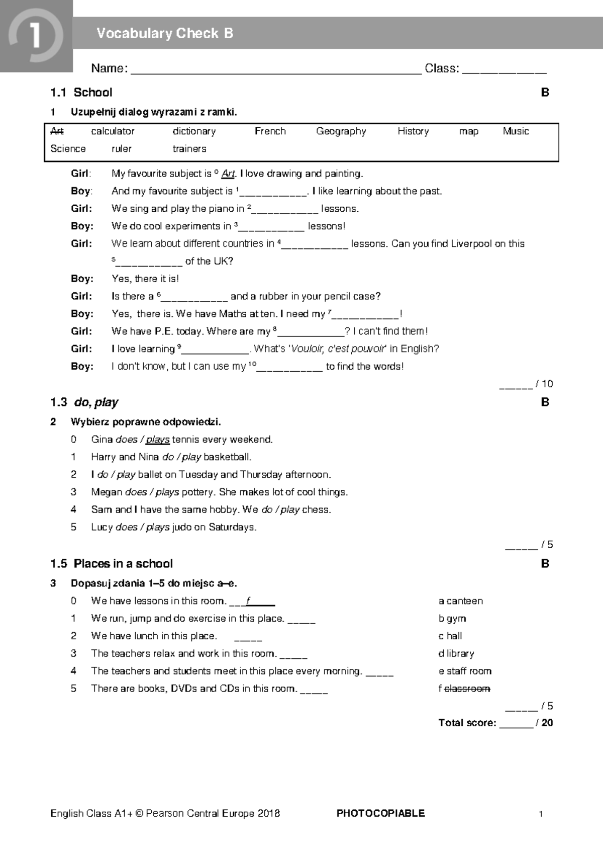 EC A1P - Vocabulary check 1B - Name ...