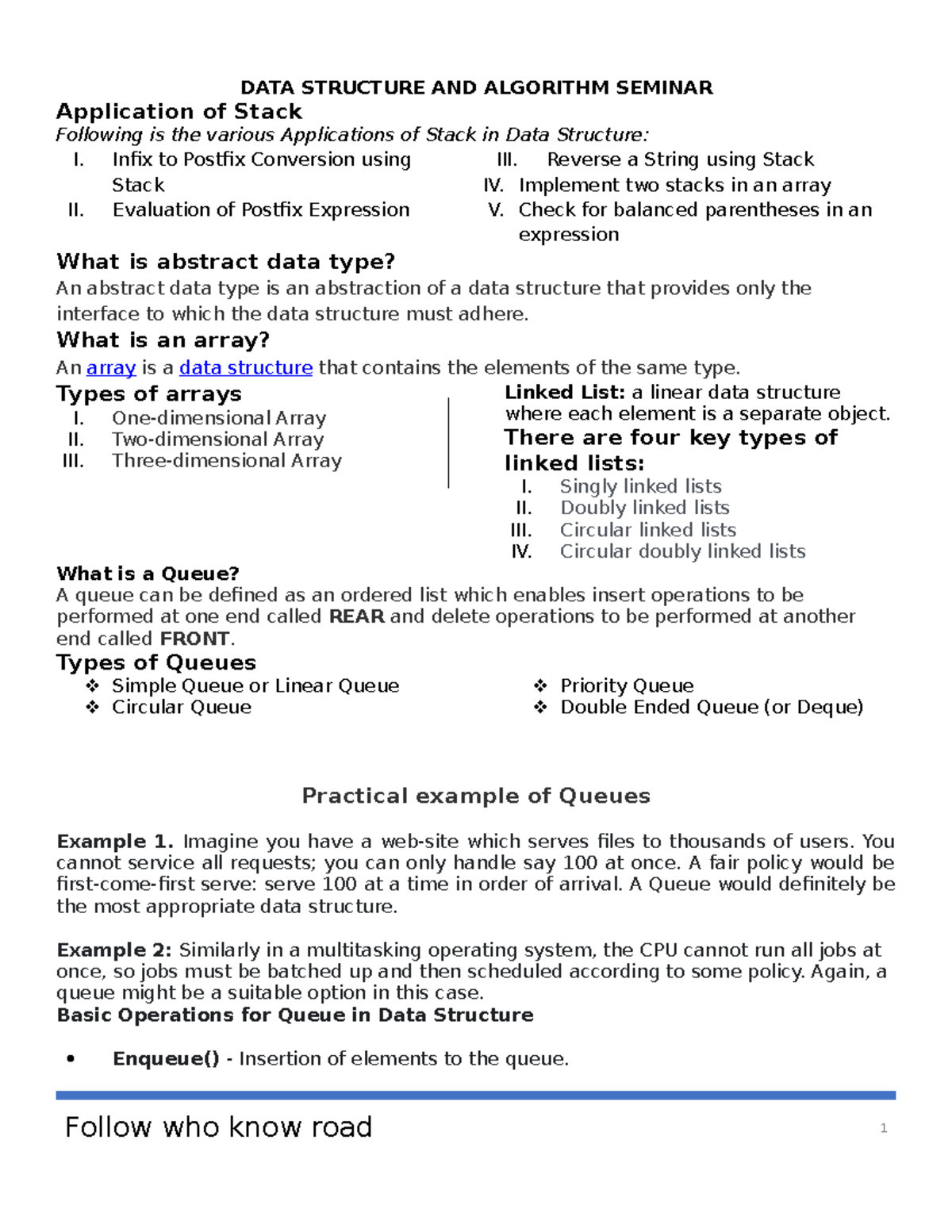 DATA Structure - An assignment to qualify a student to sit to the ...