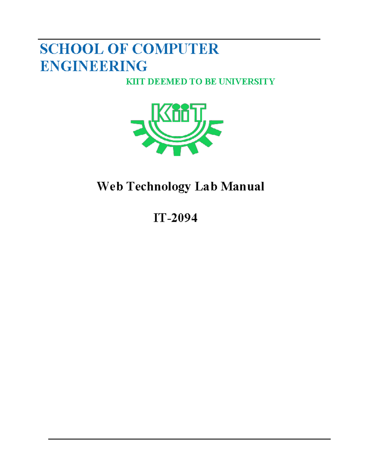 WT-LAB Manual - go through it once before starting the practical ...