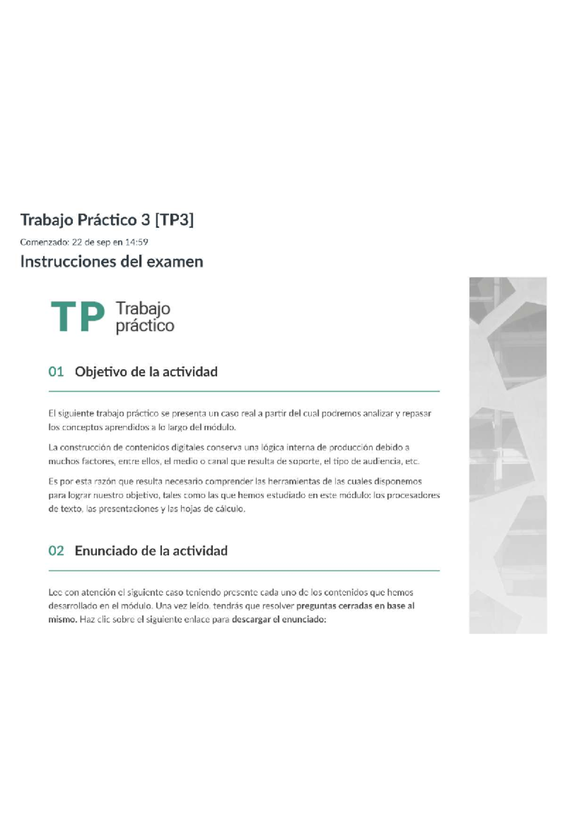 TP 3 Recursos informaticos 95% - Trabajo Practico 3 Comenzado: 22 de sep en 14:59 Instrucciones ...