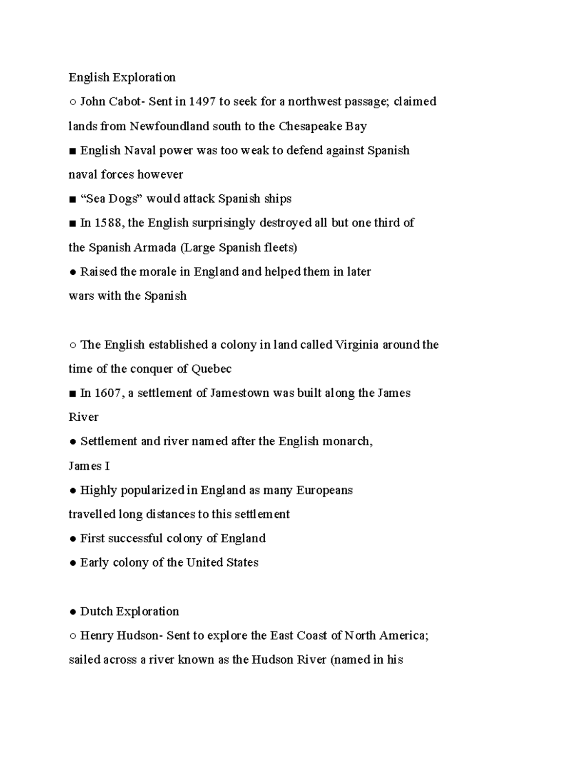 English Exploration - World History comprises of the interaction ...