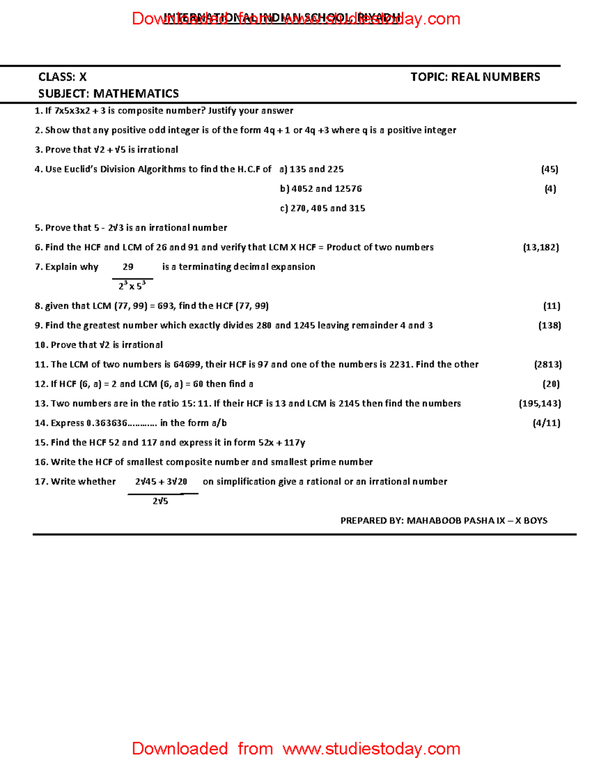 CBSE Class 10 Mathematics Applications Of Trigonometry Worksheet Set B ...